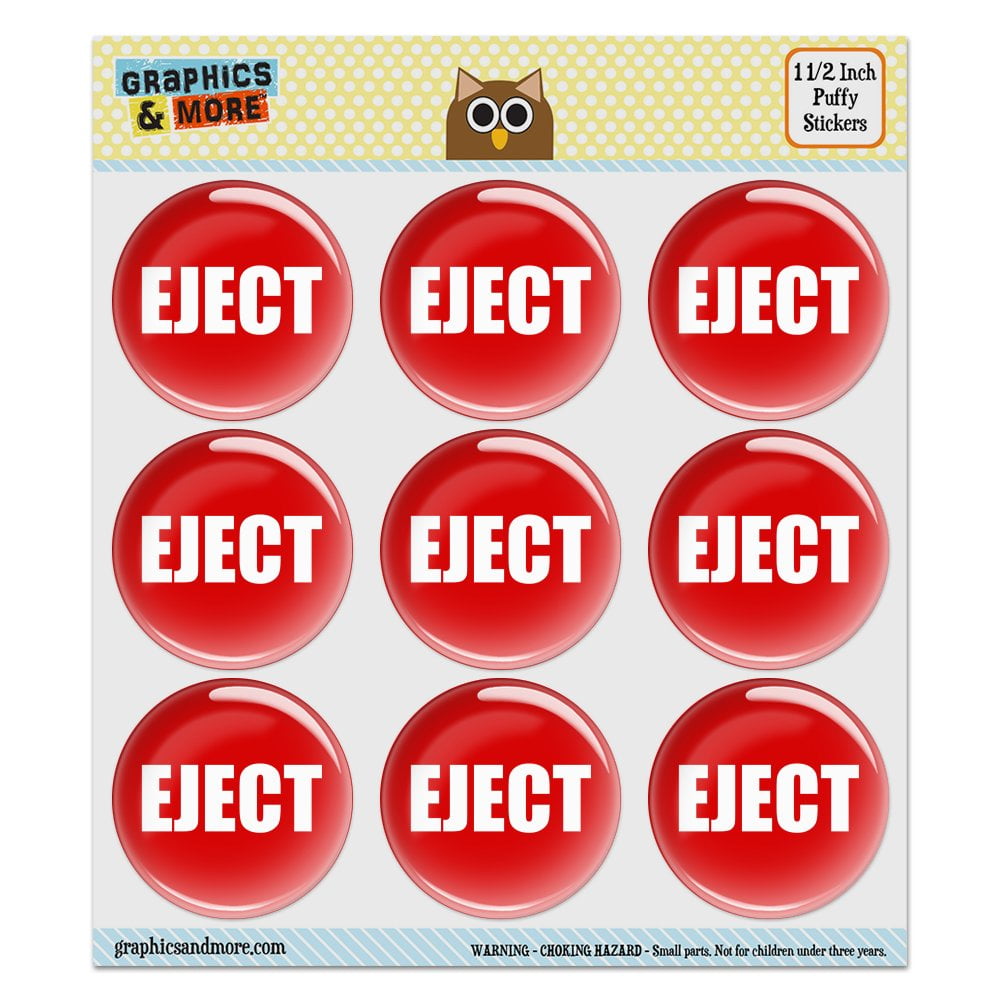 Red Eject Button Design Funny Puffy Bubble Dome Scrapbooking Crafting ...