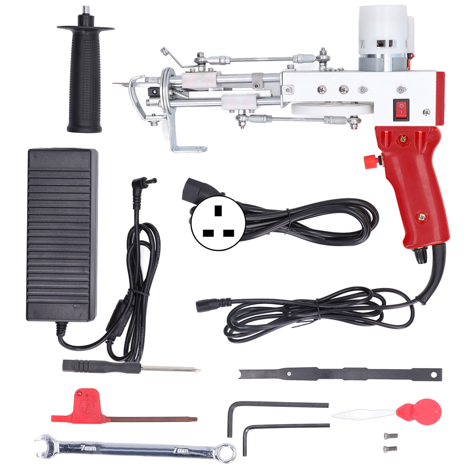 Red Electric Carpet Tufting Gun DIY Weaving Metal Hand Tufting Gun with ...