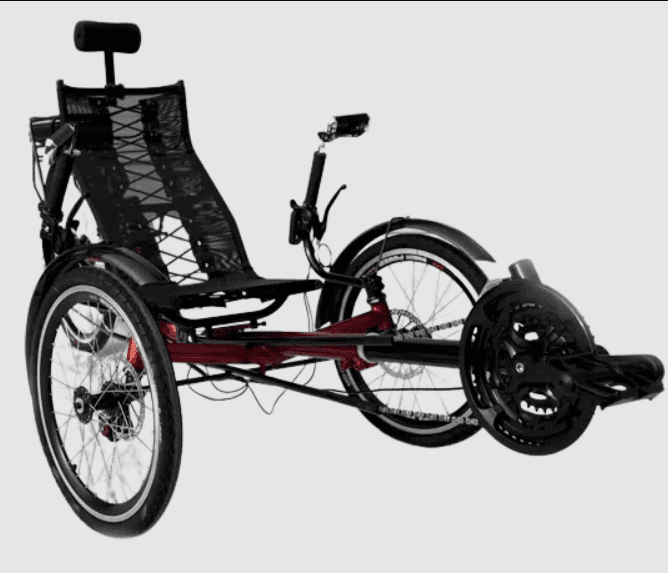 Red Electric Recumbent Tricycles for Adults, Folding Motorized ...