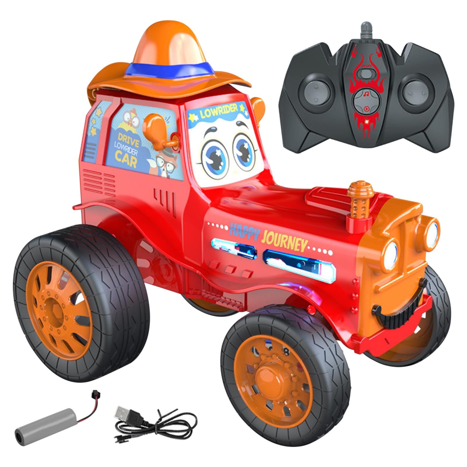 Red Electronic Jumping Vehicle Rocking Motion, Synchronized Light Music ...