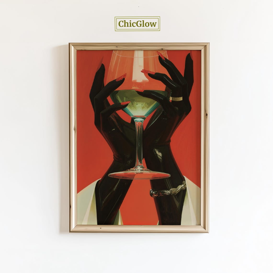 Red Elegance Wall Art – Glamorous Femme Fatale Poster, Chic Modern ...