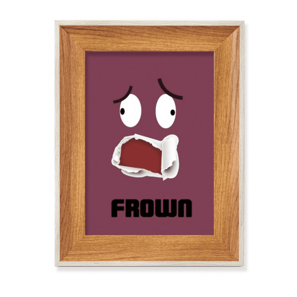 Red Emotion Worry Frown Eyebrow Desktop Wooden Photo Frame Display ...