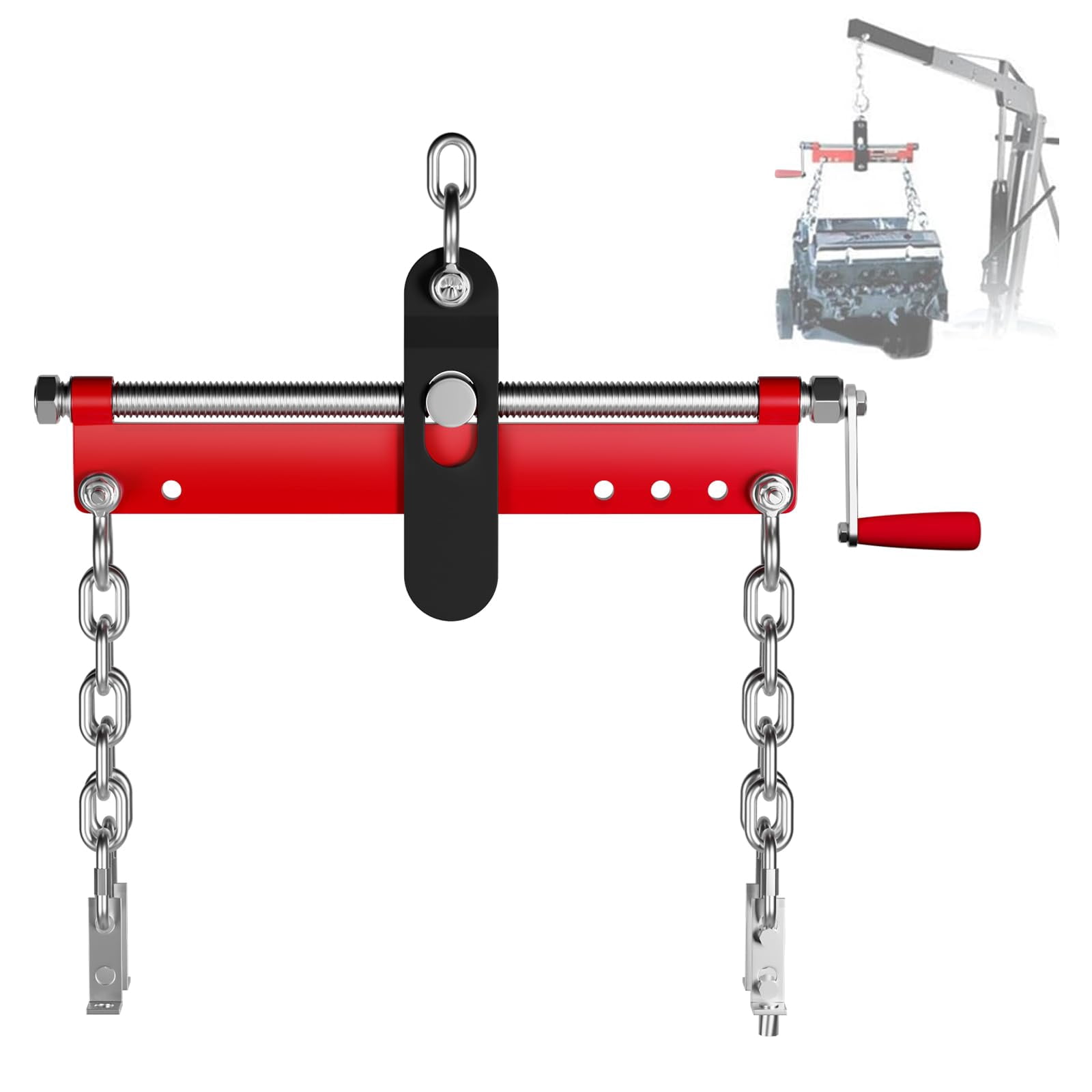 Red Engine Load Leveler,Engine Hoist Leveler with Ball Bearing,2 Chains ...