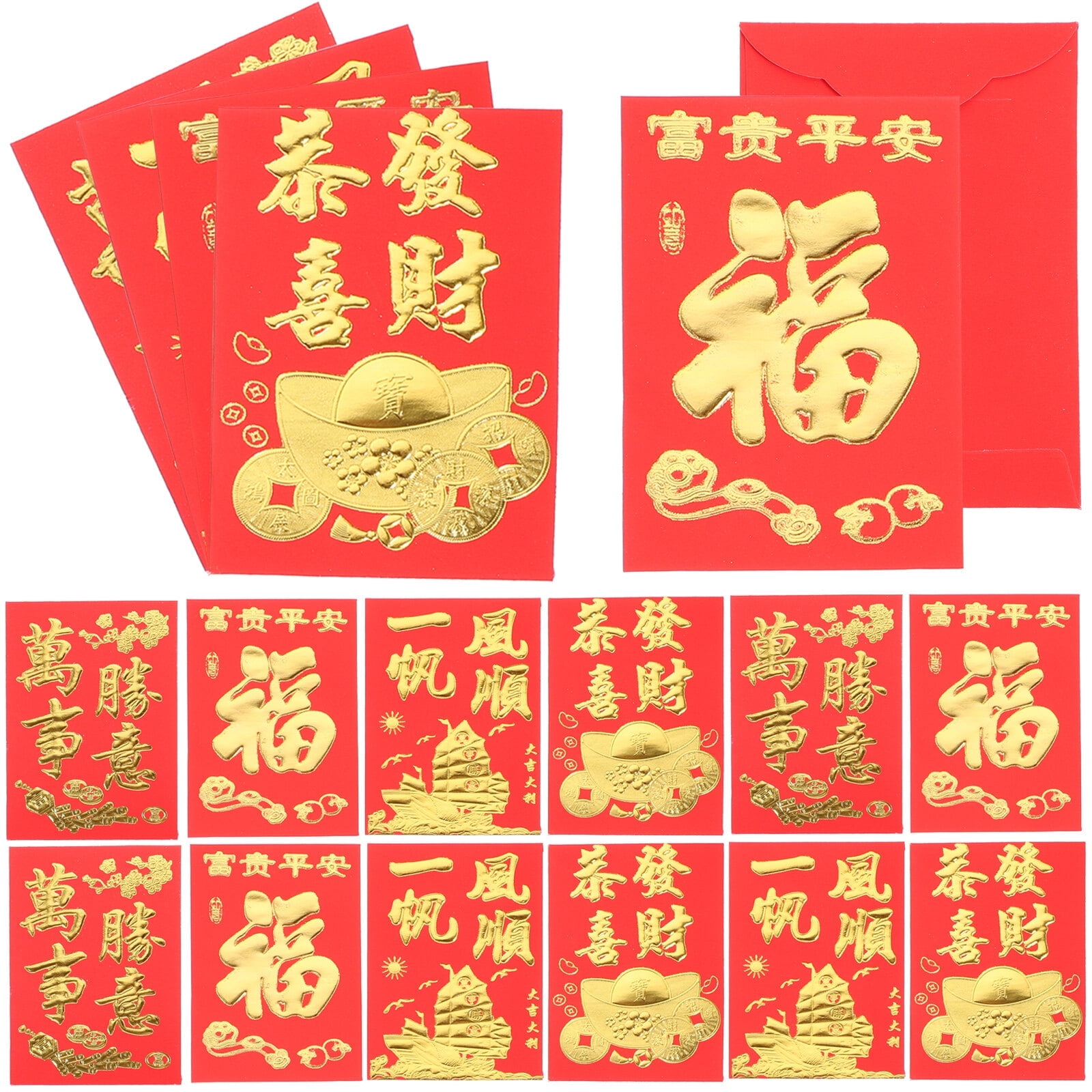 LULULION 160 Pcs Traditional Lunar New Year Red Envelopes Money Pockets ...