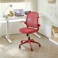 Red Ergonomic Mesh Office Chair with Flipping Armrests,350LBS Heavy ...