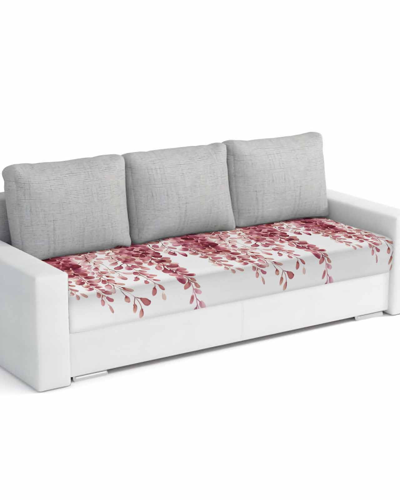 Red Eucalyptus Leaf Sofa Couch Cushion Covers Washable, Removable ...