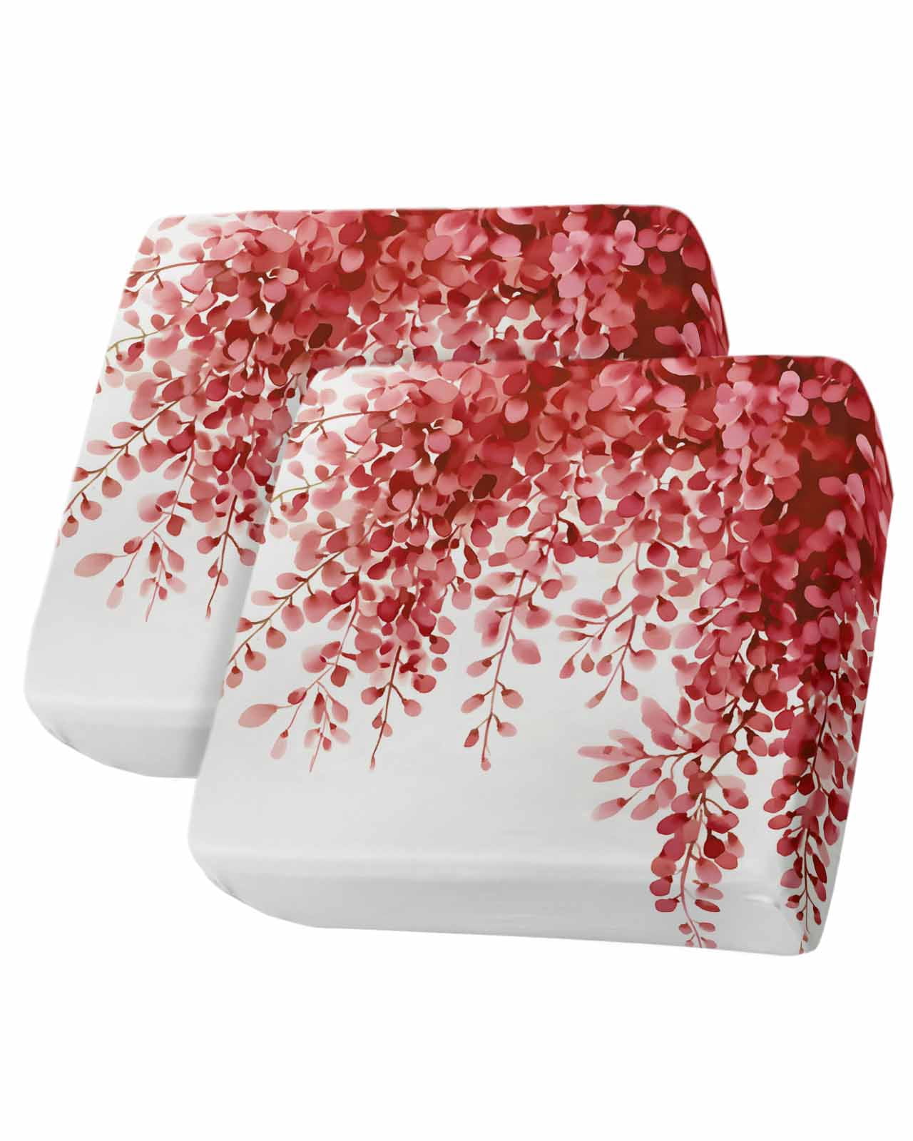 Red Eucalyptus Leaves Sofa Couch Cushion Covers Washable, Removable ...
