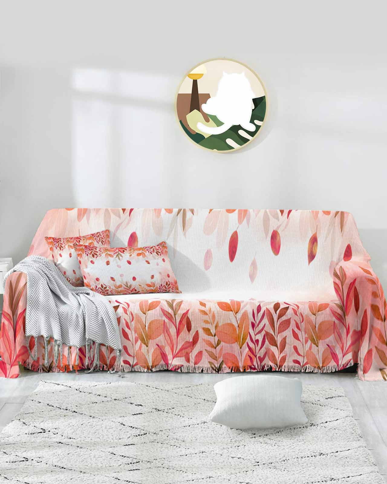 Red Eucalyptus Sofa Covers for 3 Cushion Couch,Washable Sectional & L ...