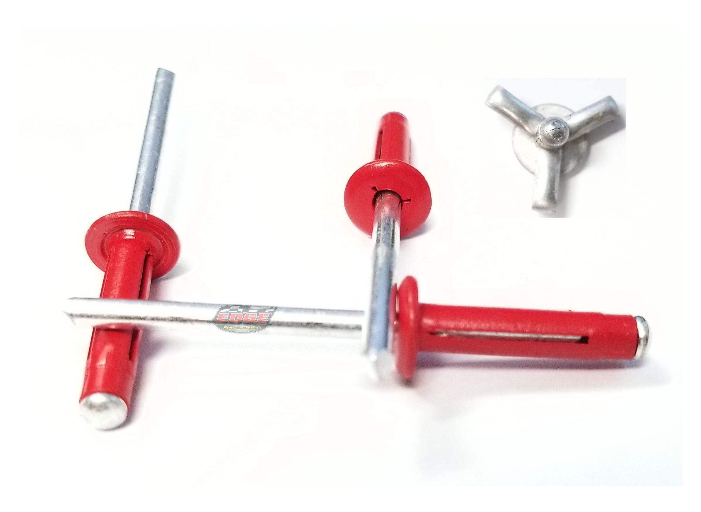 Red Pop Rivets 3/16" Tri-Fold Small Aluminum Head Steel Mandrel .040 ...