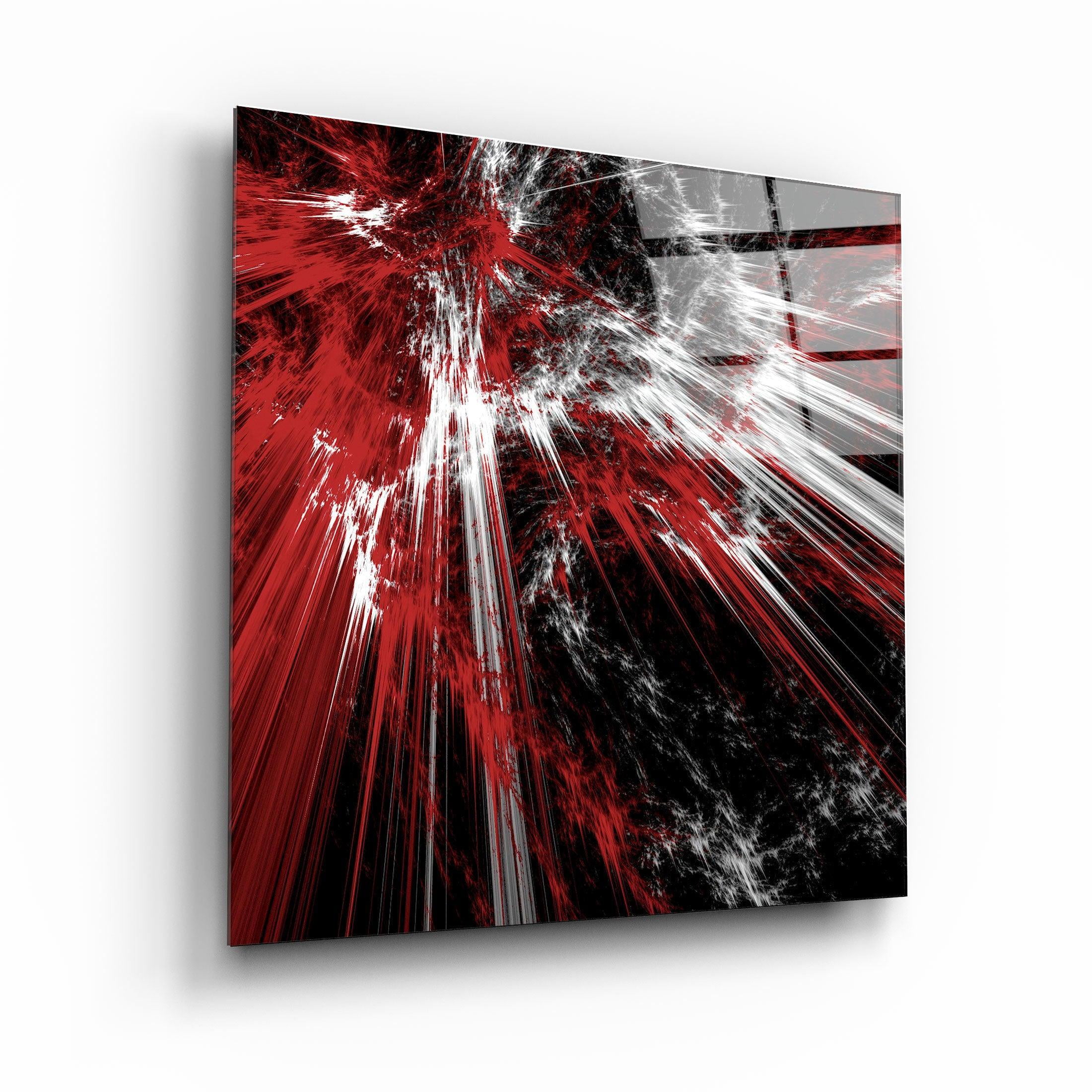 "Red Explosion"Glass Wall Art - Walmart.com