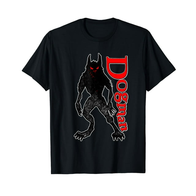 Red Eye Dogman Werewolf: Monster Cryptid Black T-Shirt - Walmart.com
