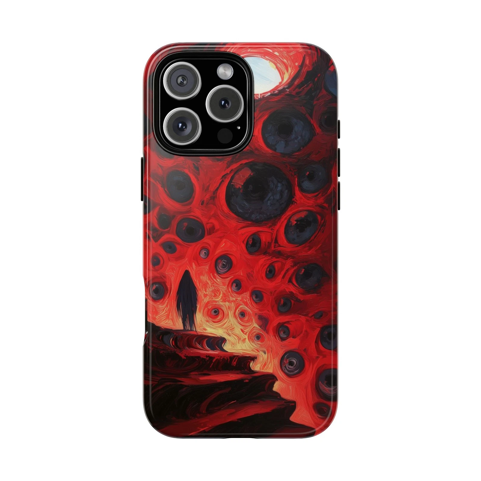 Red Eyeballs on an Unseen Pathway Phone Case with iPhone 17 to 11 Pro ...