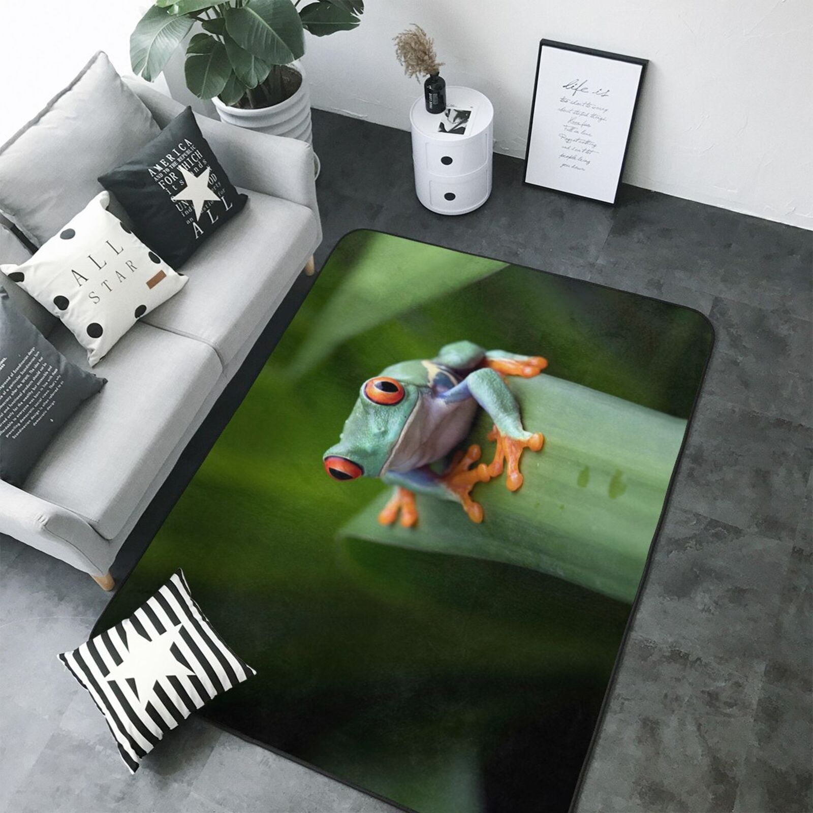 Red-Eyed Tree Frog Area Rugs for Living Room Bedroom, 5x7 Soft Throw ...