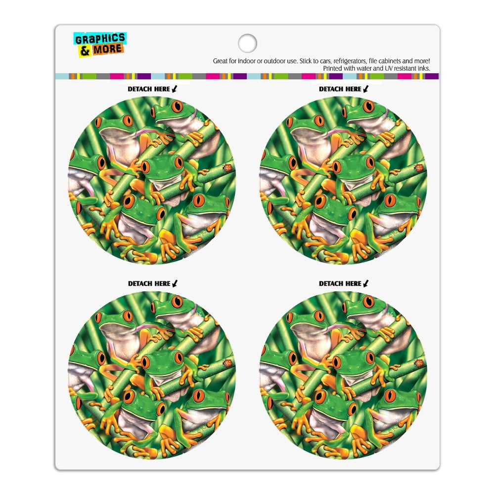 Red Eyed Tropical Rainforest Frogs Refrigerator Fridge Locker Vinyl ...