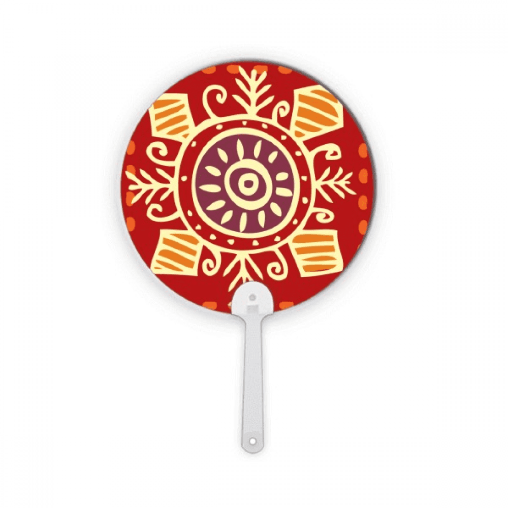 Red Eyes Mexico Totems Ancient Civilization Plastic Round Handheld Fan ...