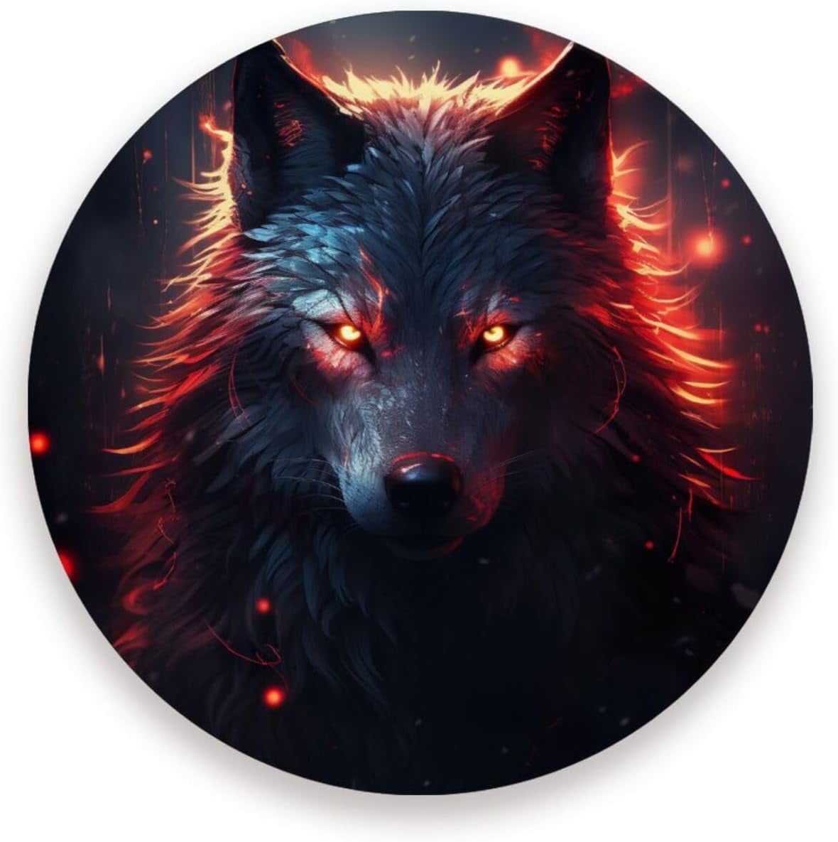 Red Eyes Wolf Coasters Absorbent Moisture Non-Slip Drink Coaster ...