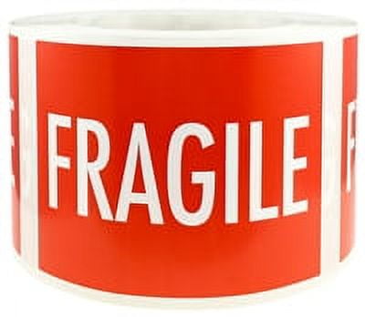 Red FRAGILE Shipping Warning Labels | 3 x 4" inches - 500 Pack ...