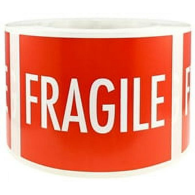 Red FRAGILE Shipping Warning Labels | 3 x 4" inches - 500 Pack ...