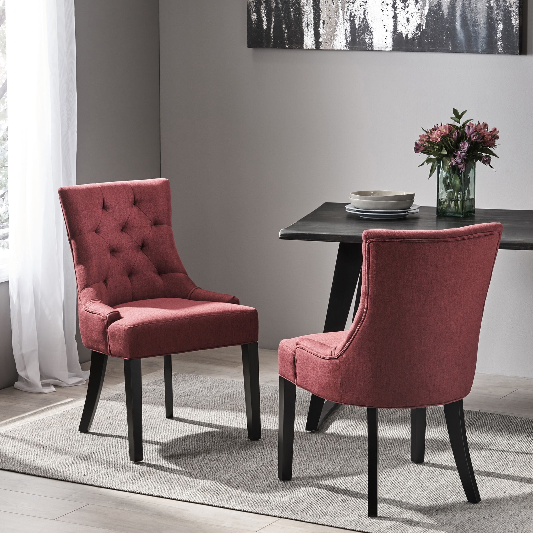 Red Fabric Chair - Clean Straight Lines - Modern Dining / Fits Well in ...