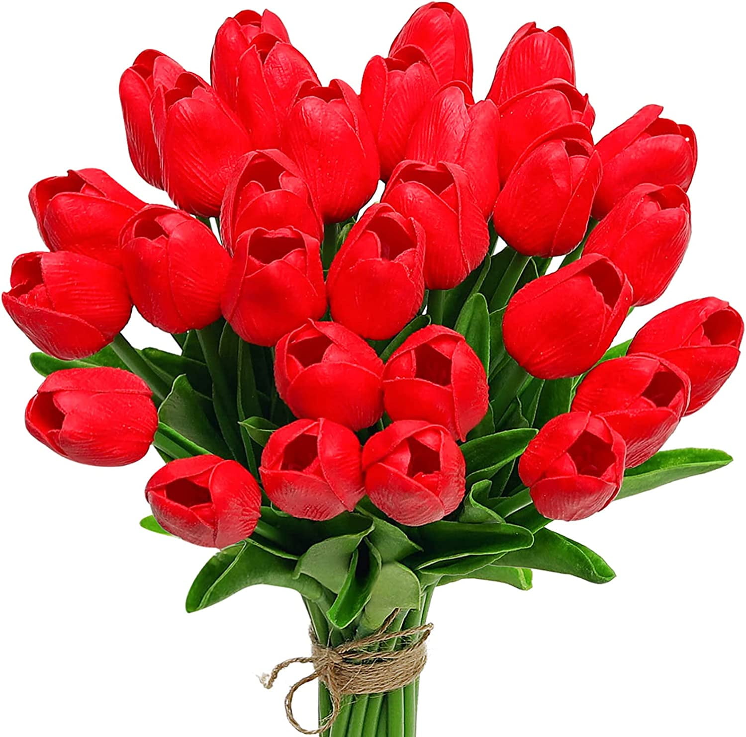 Red Fake Tulips Artificial Flowers - Artificial Red Tulips Faux Flowers ...