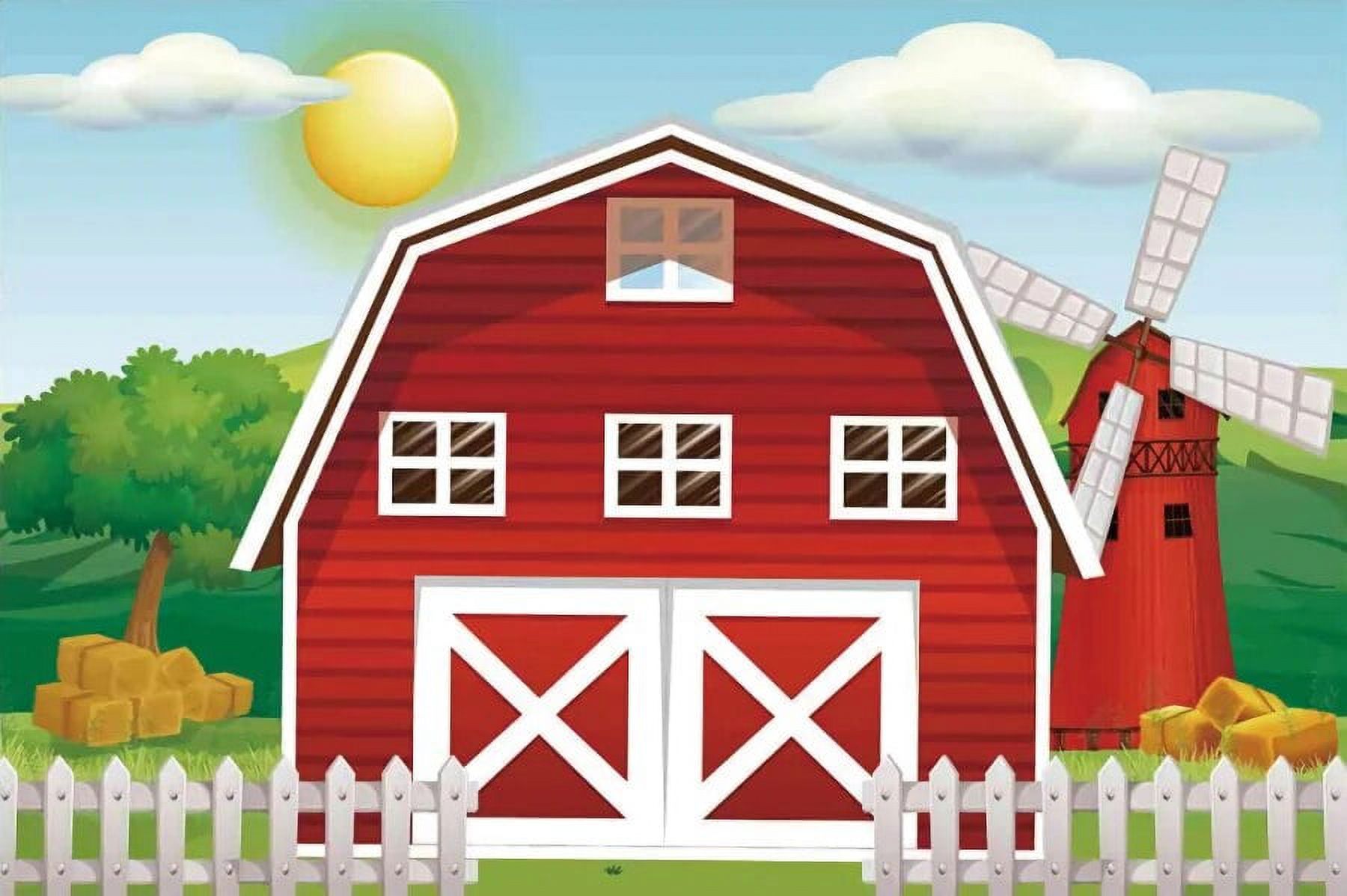 Red Farm Backdrop For Photography Farmhouse Barn Windmill Animal Baby ...