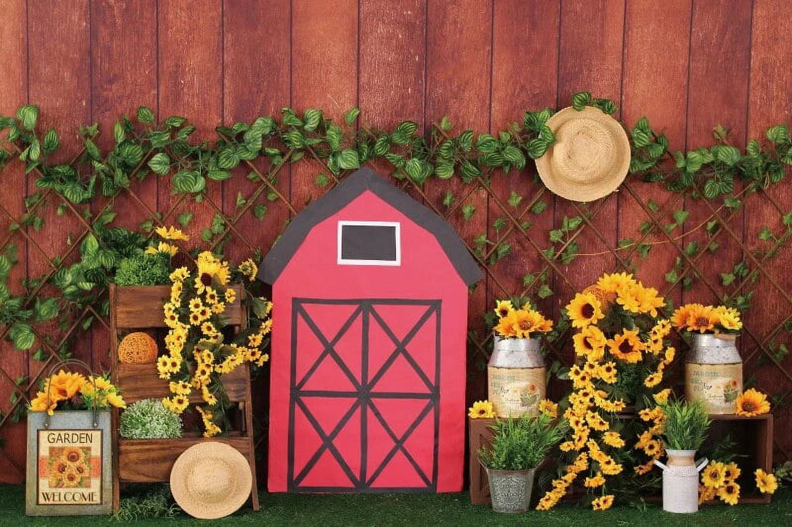 Red Farm Backdrop For Photography Farmhouse Barn Windmill Animal Baby ...