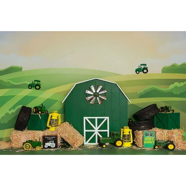 Red Farm Backdrop For Photography Farmhouse Barn Windmill Animal Baby ...