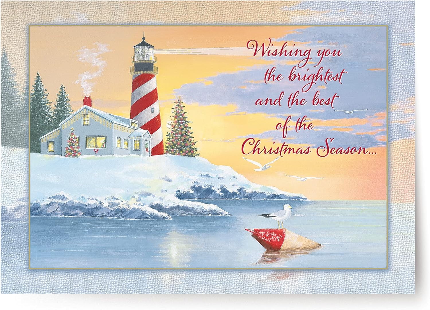 Red Farm Studios Boxed Christmas Cards, Snowy Lighthouse Coastline (Box ...