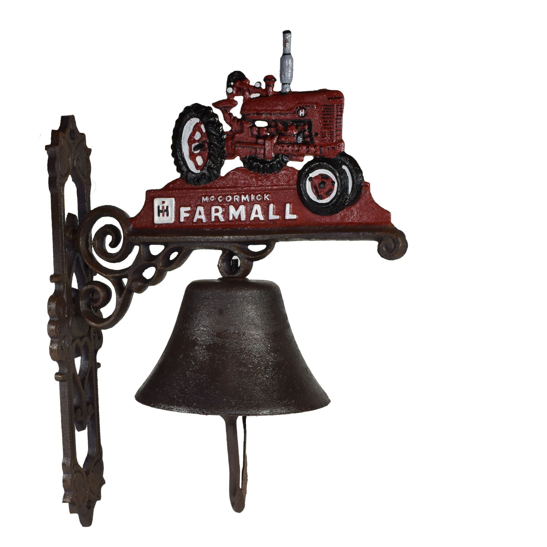 Red Farmall Tractor Farm Bell Cast Iron Sign Plaque Door Wall Gate Post ...