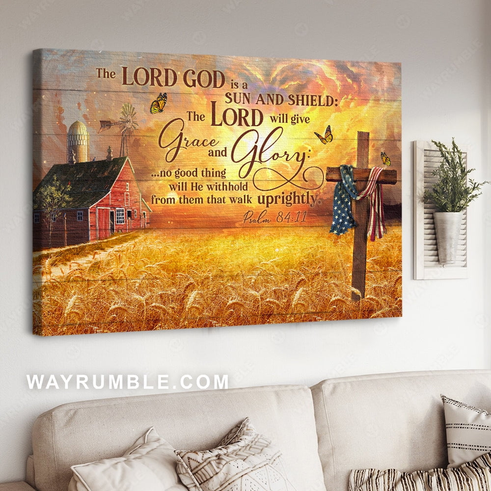 Red Farmhouse, Wheat Field, Bible Verse, The Lord God Is A Sun And ...
