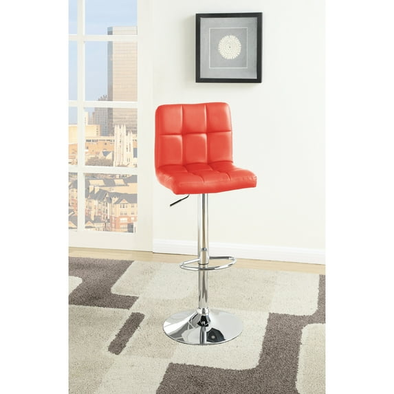 Red Faux Leather Counter Height Chairs | Modern Style with Tufted Back ...
