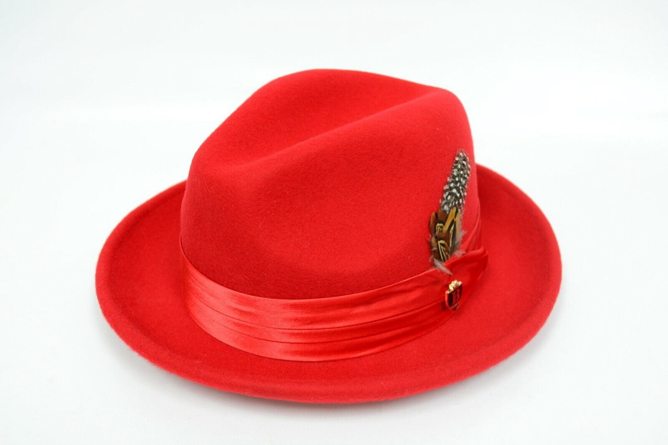 Men's Red Fedora 100% Wool By Bruno Capelo Crushable UN-105 - Walmart.com