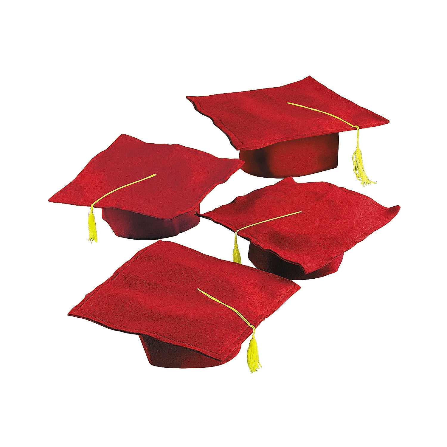 Red Felt Graduation Caps - Party Wear - 12 Pieces,Graduation Gifts ...
