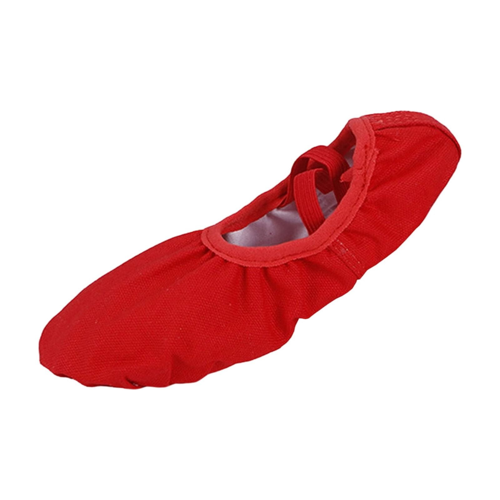 Red Feminine Style Dance Shoes With Soft Sole And Wrap Around Detail ...