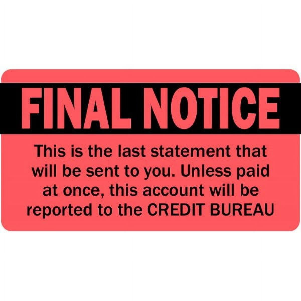 Red Final Notice Labels - Walmart.com