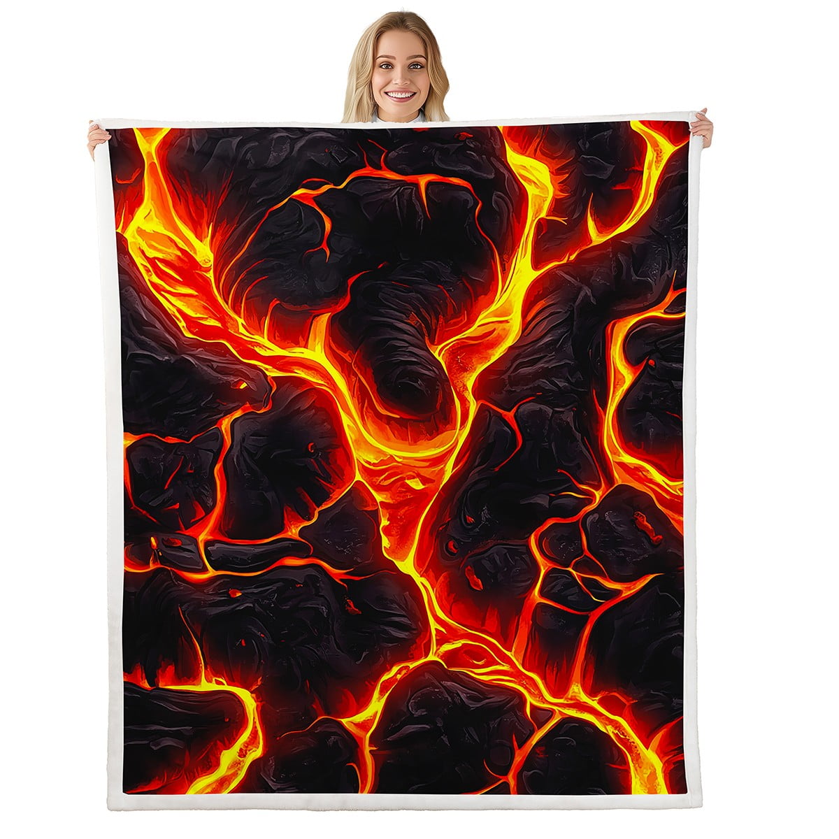 Red Fire Marble Throw Blanket Modern Abstract Art Fleece Blanket Throw 50"X60" Marbling Texture ...