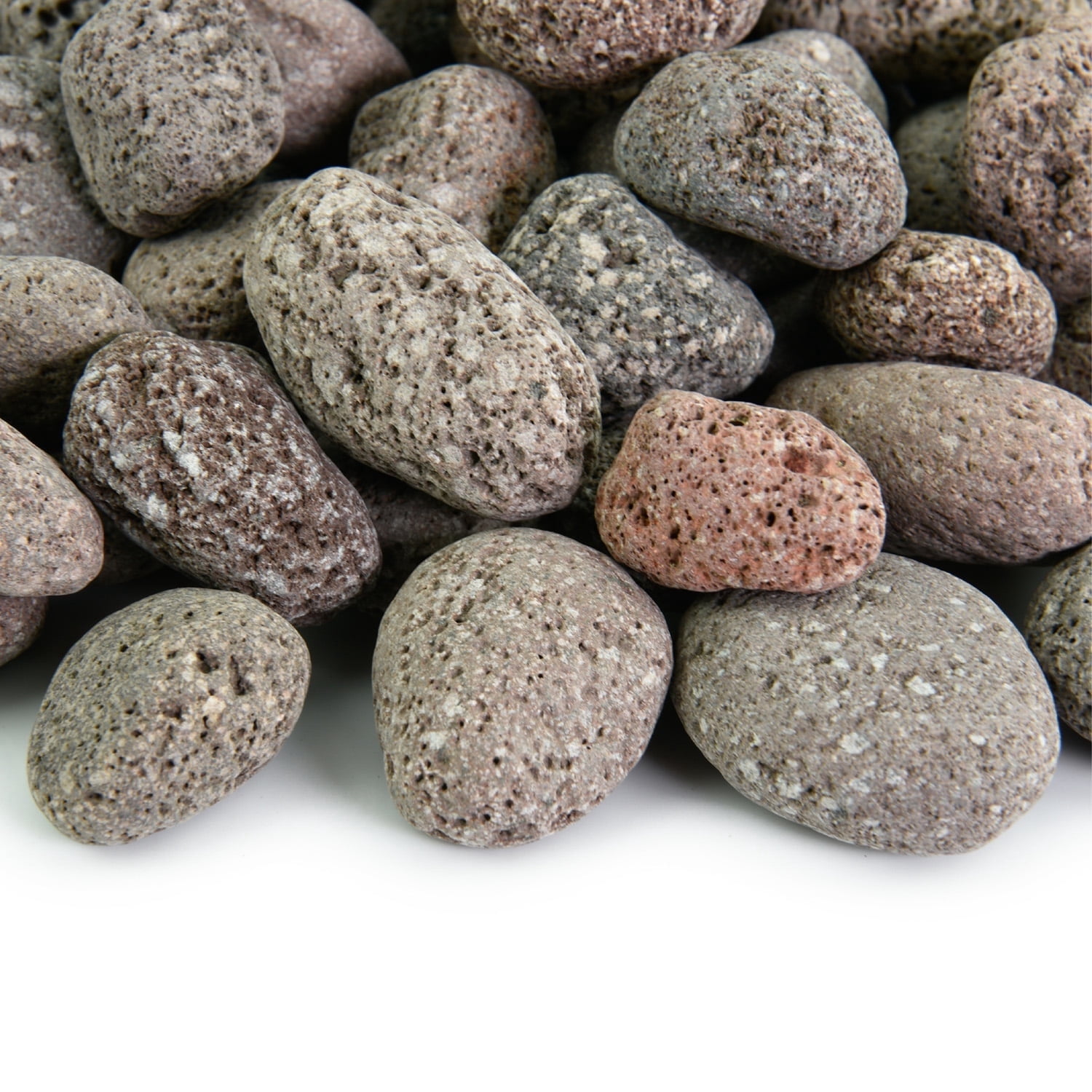 Red Fire Rock | 1"-2" Rounded Pebbles for Fire Pits & Fireplaces | 10 ...
