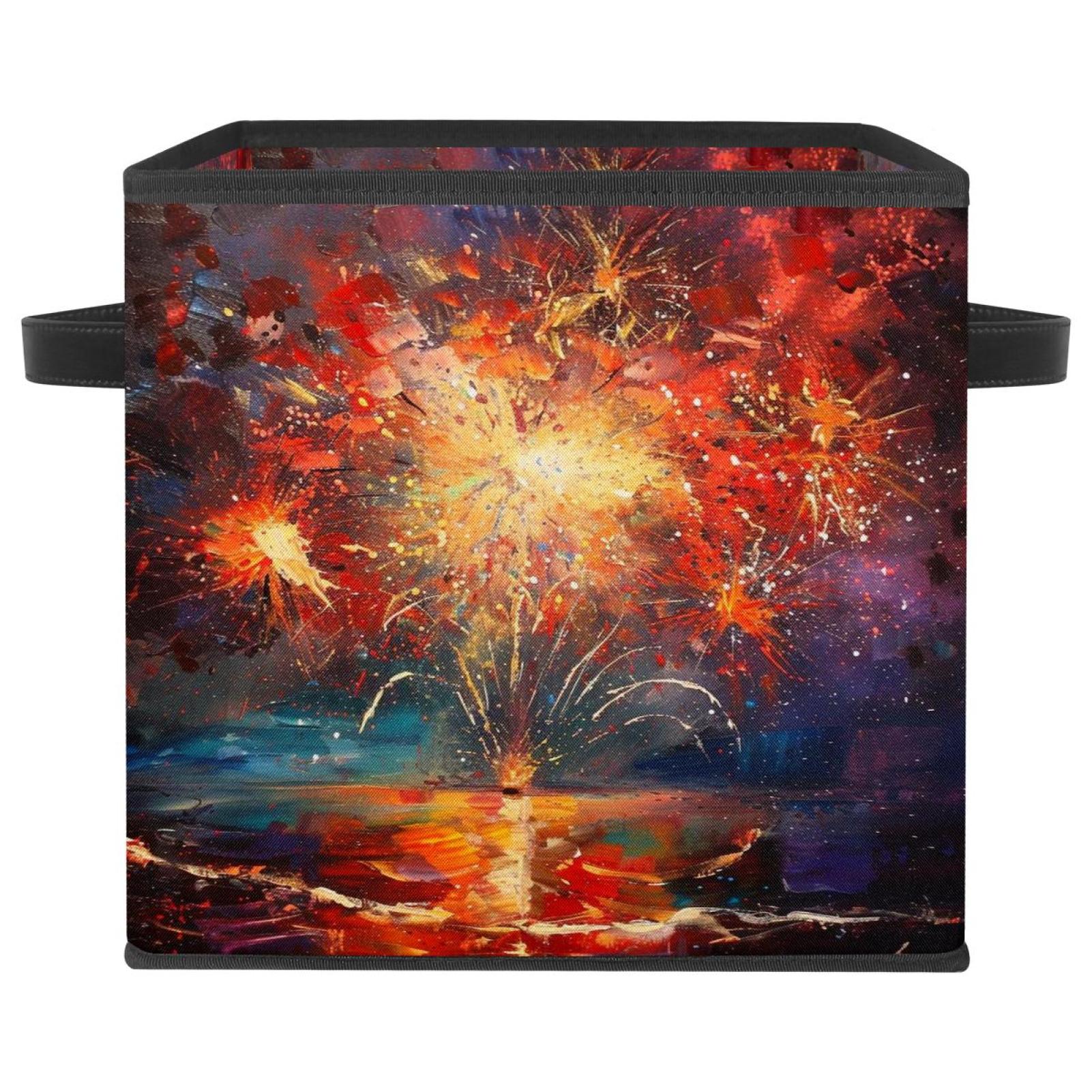 Red Fireworks Storage Bins, Extra Large Closet Storage Cube for ...