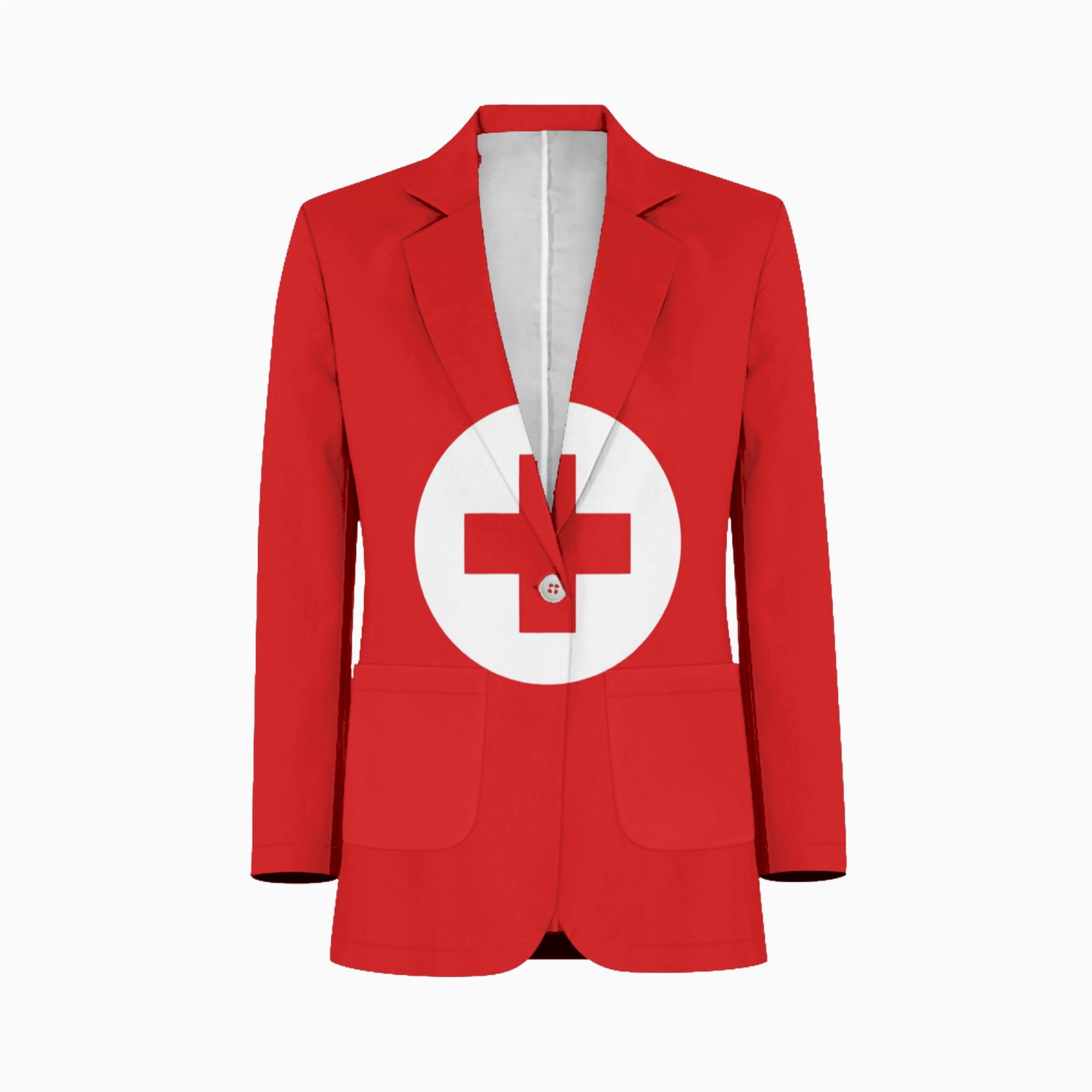 Red First Aid Logo Simple Medical Men's Suit Blazer Casual Party Wear ...