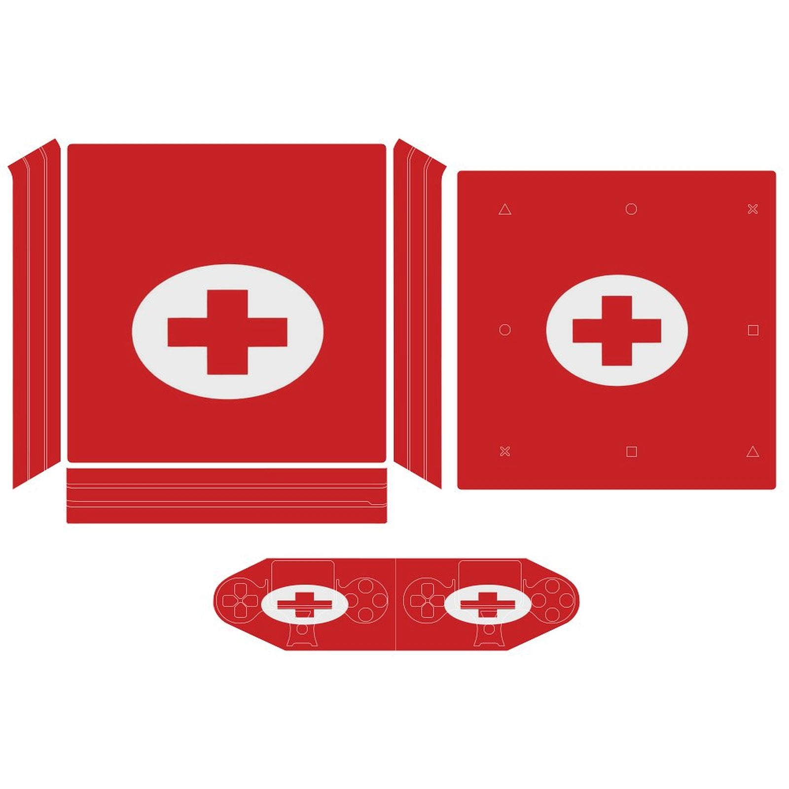 Red First Aid Logo Simple Medical PS4/PS4 Pro/PS4 Slim Skin Sticker For ...