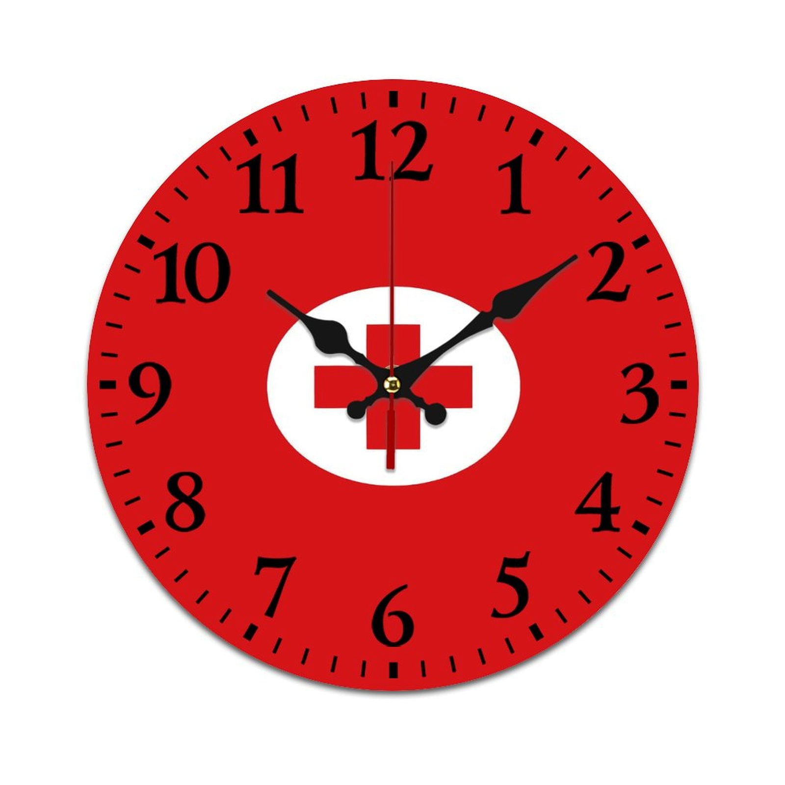 Red First Aid Logo Simple Medical Wall Clock Modern Design Clocks Wall ...