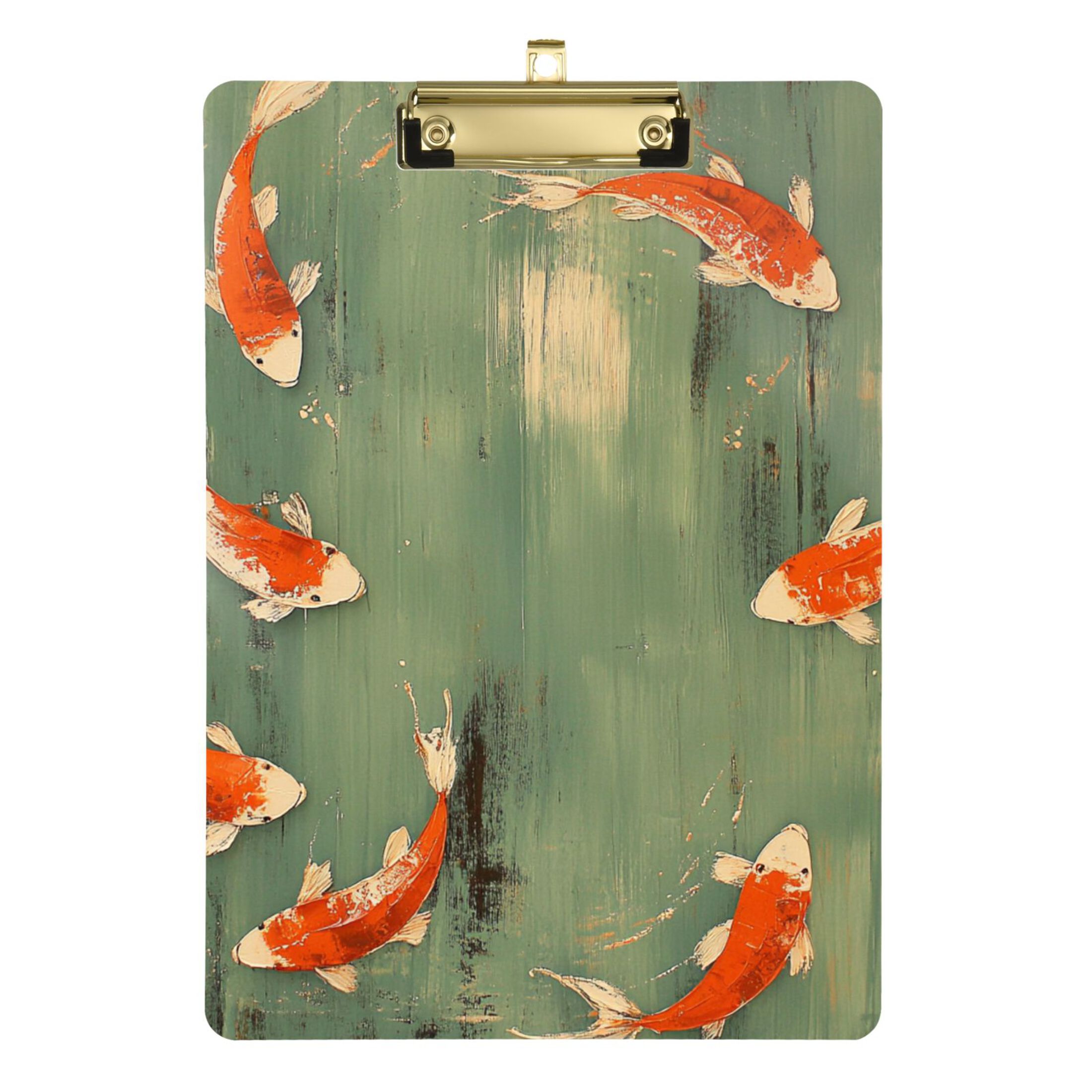 Red Fishes in Circle Acrylic Clipboard with Gold Clip for Classroom ...
