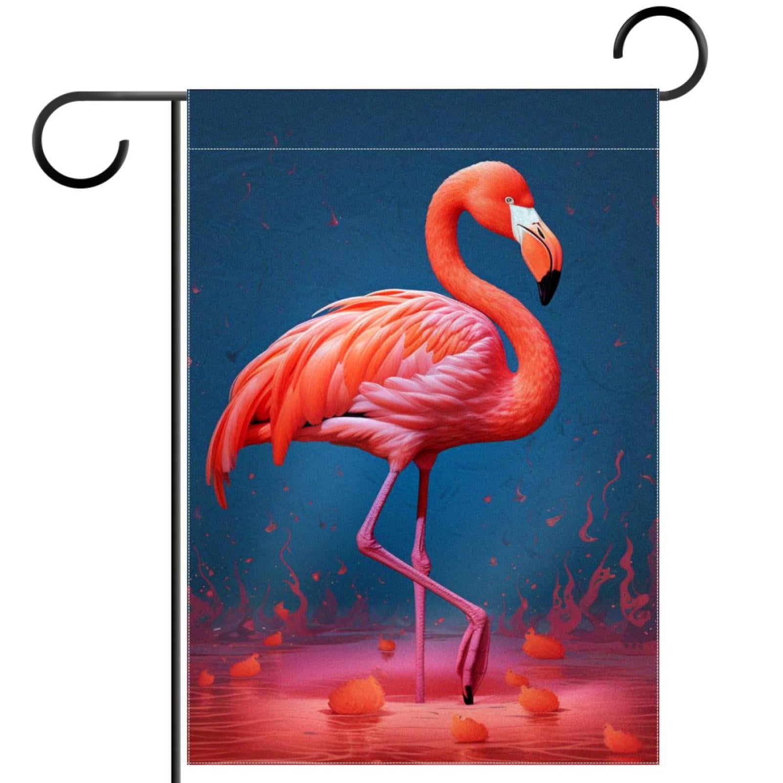 Red Flamingo Bird House Flag Double Sided Vertical 28X40 Inch Farmhouse ...