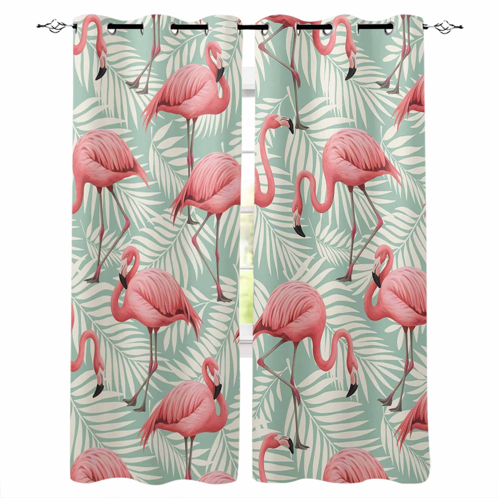 Red Flamingo Black Out Curtains 84 Inch Long for Living Room, Summer ...