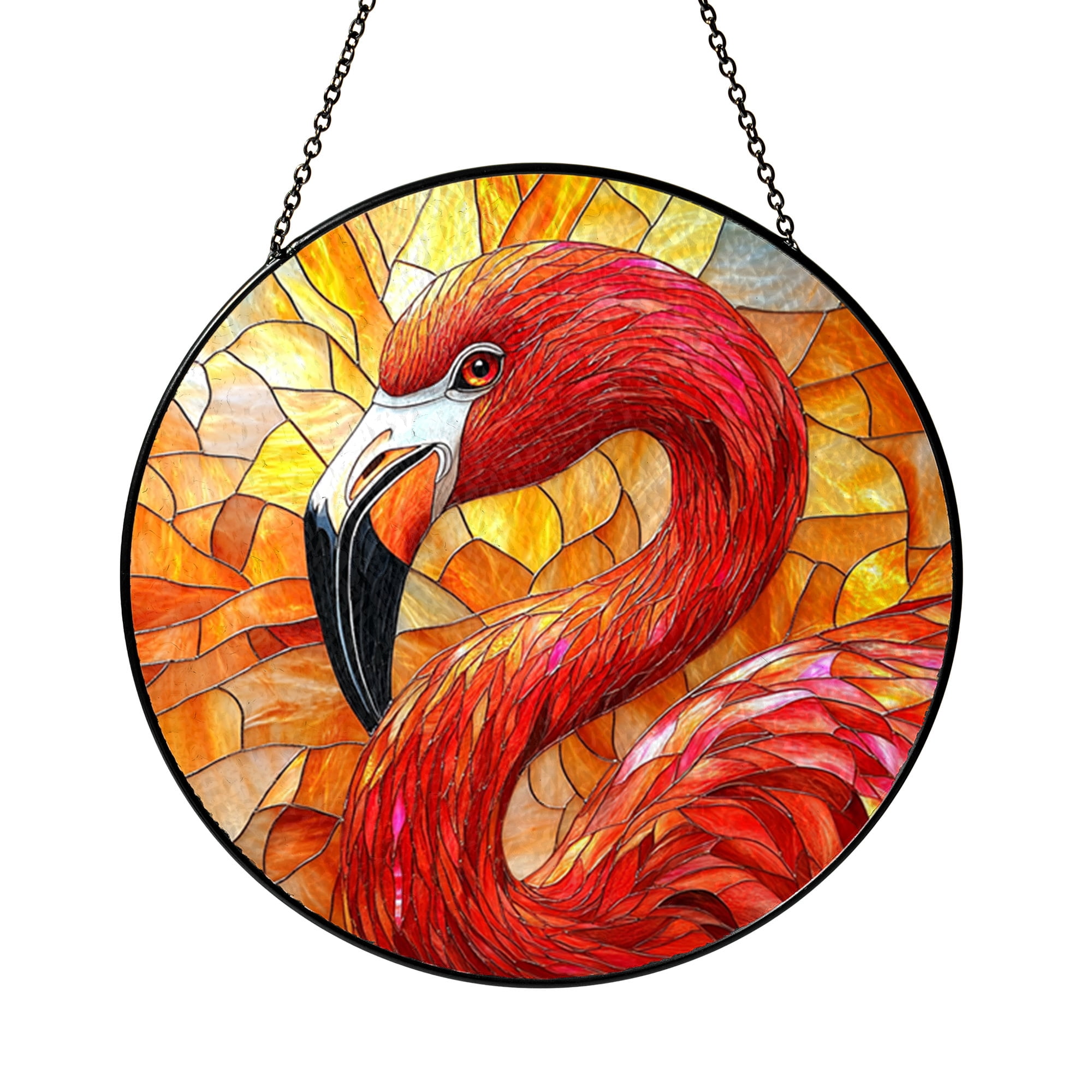 Red Flamingo Glass Style Suncatcher – Summer Window Art - Walmart.com