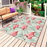 Red Flamingo Outdoor Rug 5x8 Ft, Non Slip Washable Area Rug, Summer ...