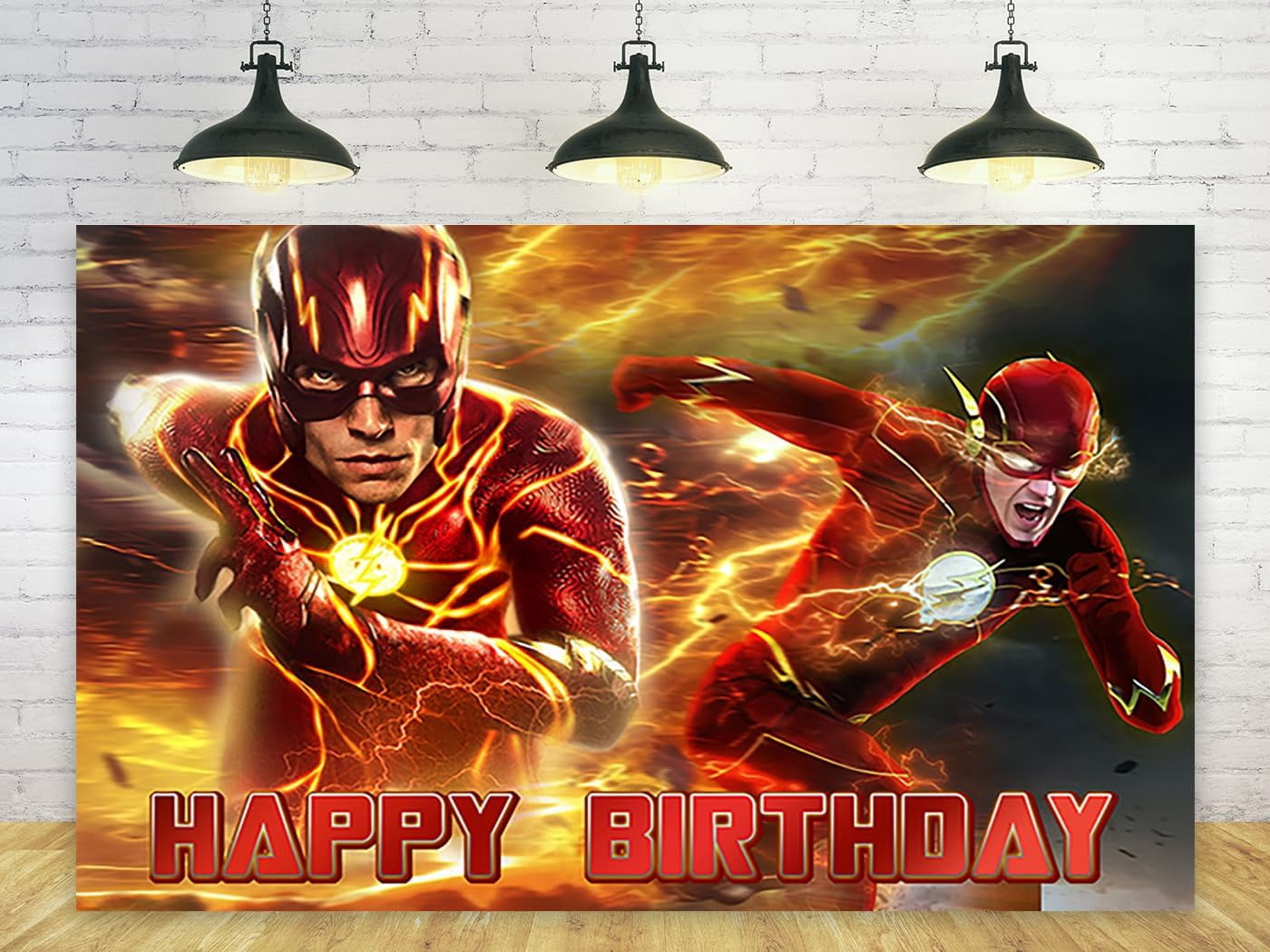 Red The Flash Backdrop for Birthday Party Decorations Hero Background ...
