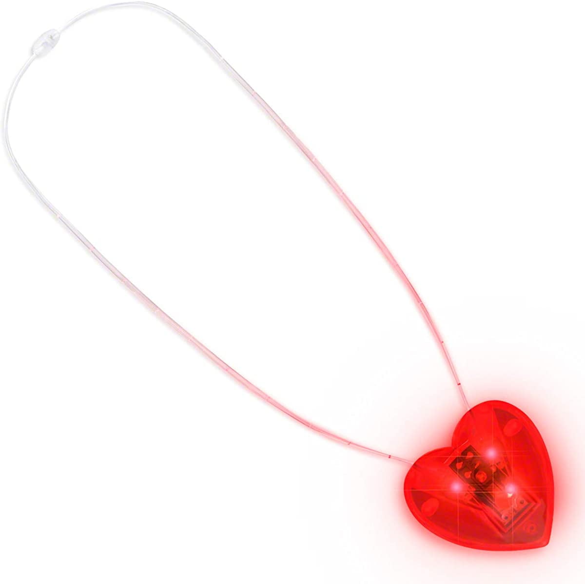 Red Flashing LED Light Up Heart Necklace - Walmart.com