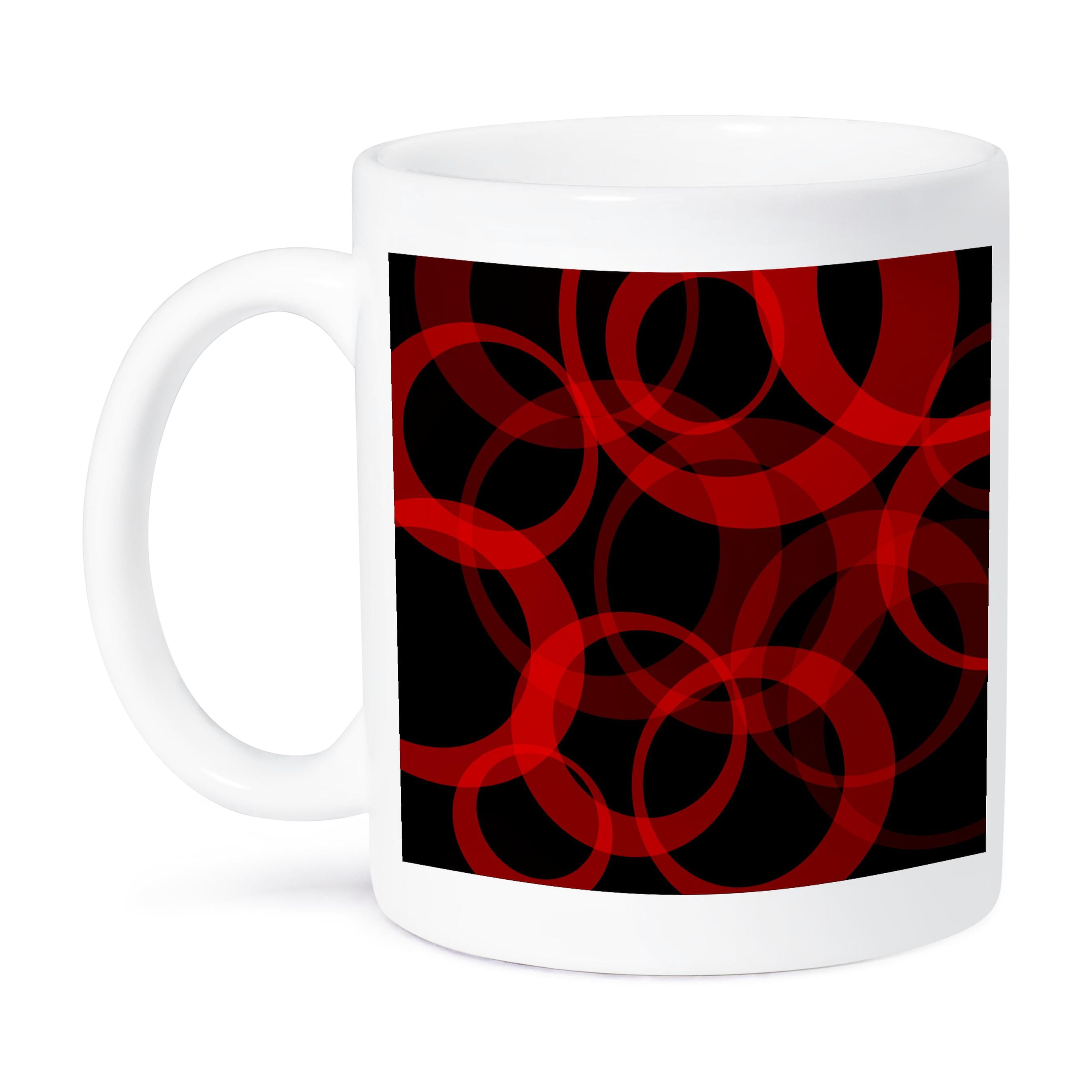 3dRose, Red Floating and Overlapping Circles Design, 15oz Mug - Walmart.com