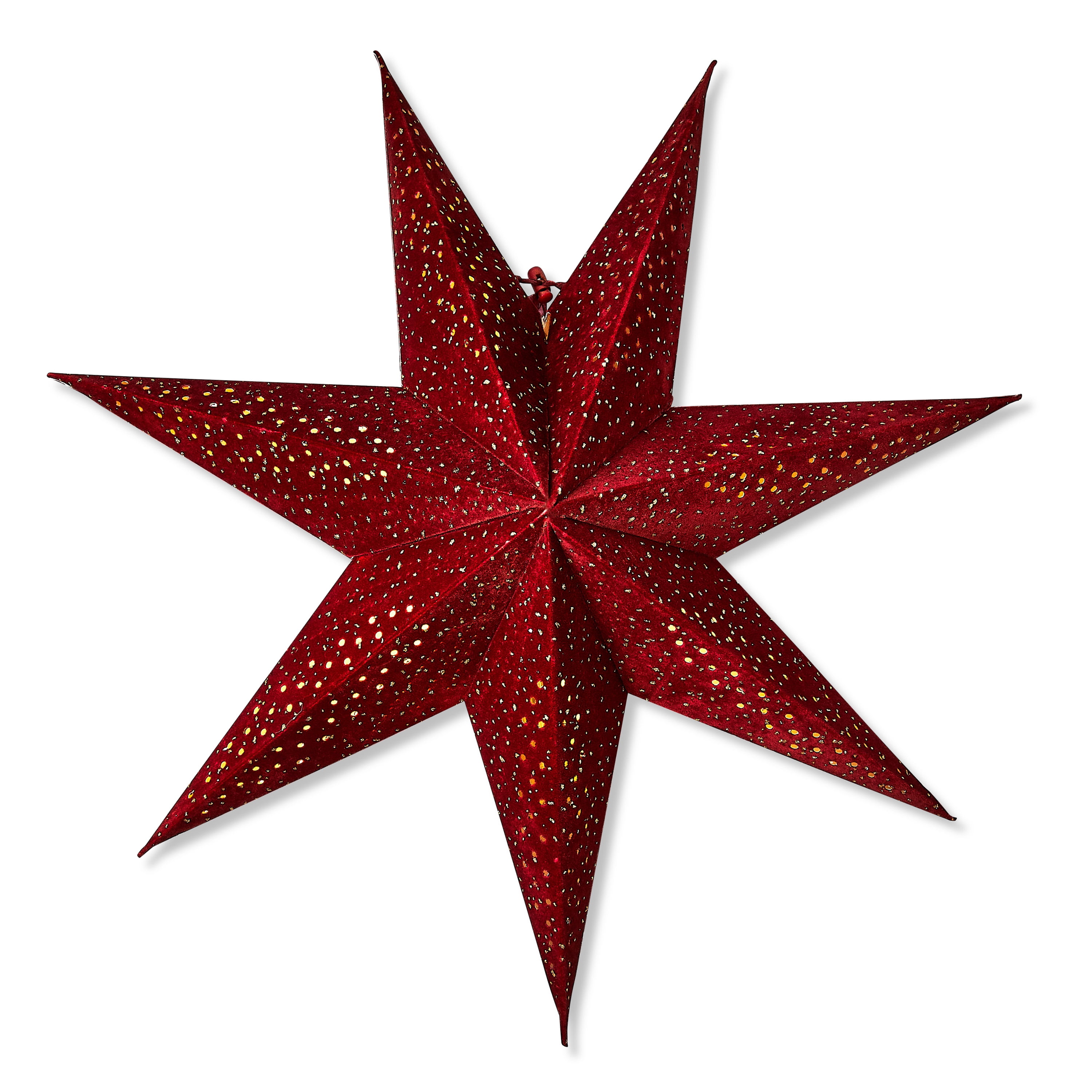 Red Flocked Decorated Star, 17 in, by Holiday Time - Walmart.com